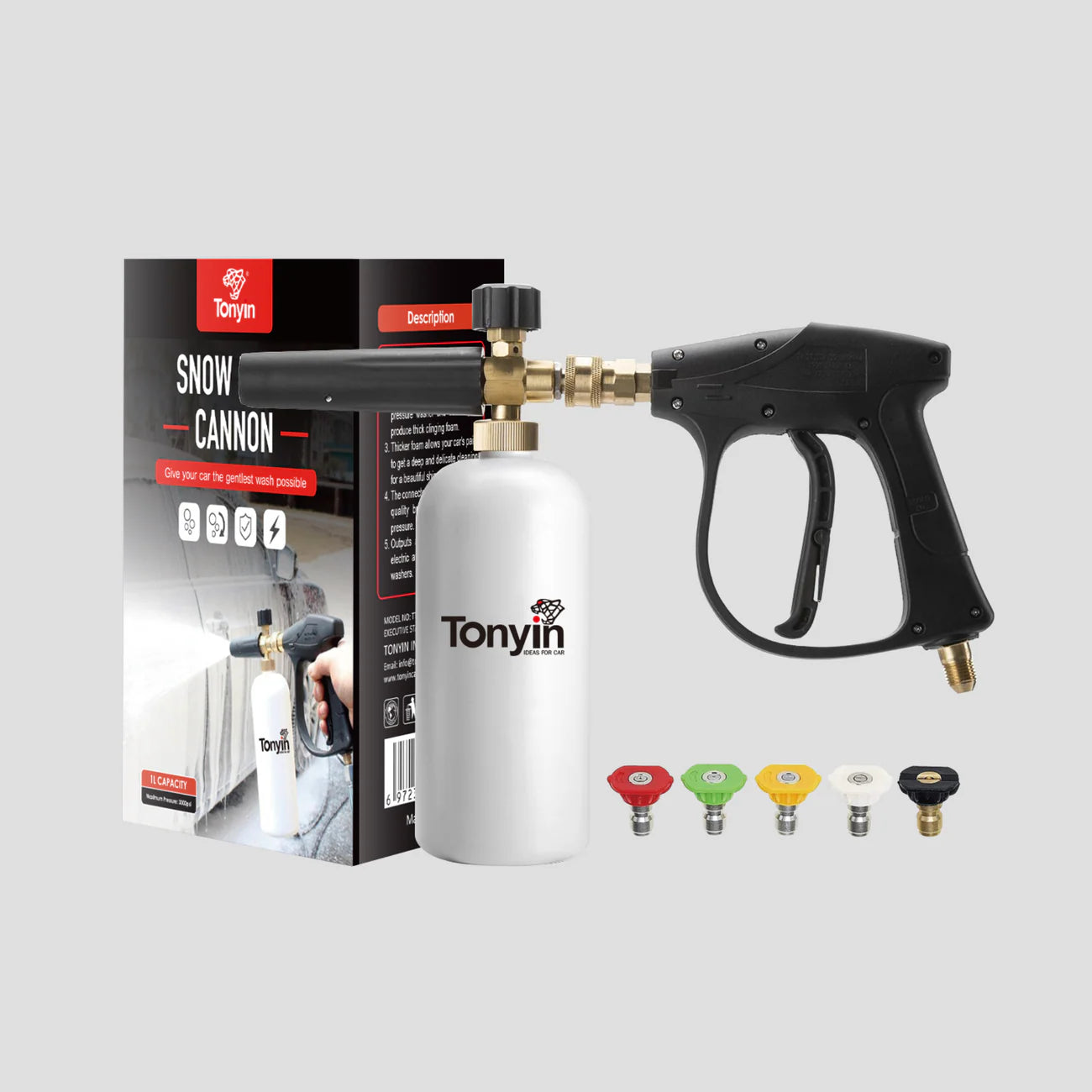SNOW FOAM CANNON (WITH SPRAY GUN AND PRESSURE WASHER NOZZLES ...
